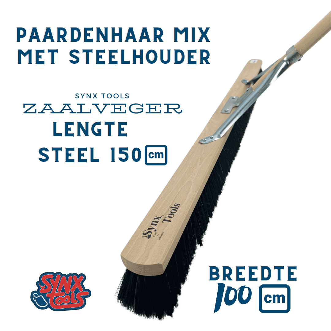 Synx Tools Zaalveger 100cm Paardenhaar - Zachte bezem - Kamerveger - B ...